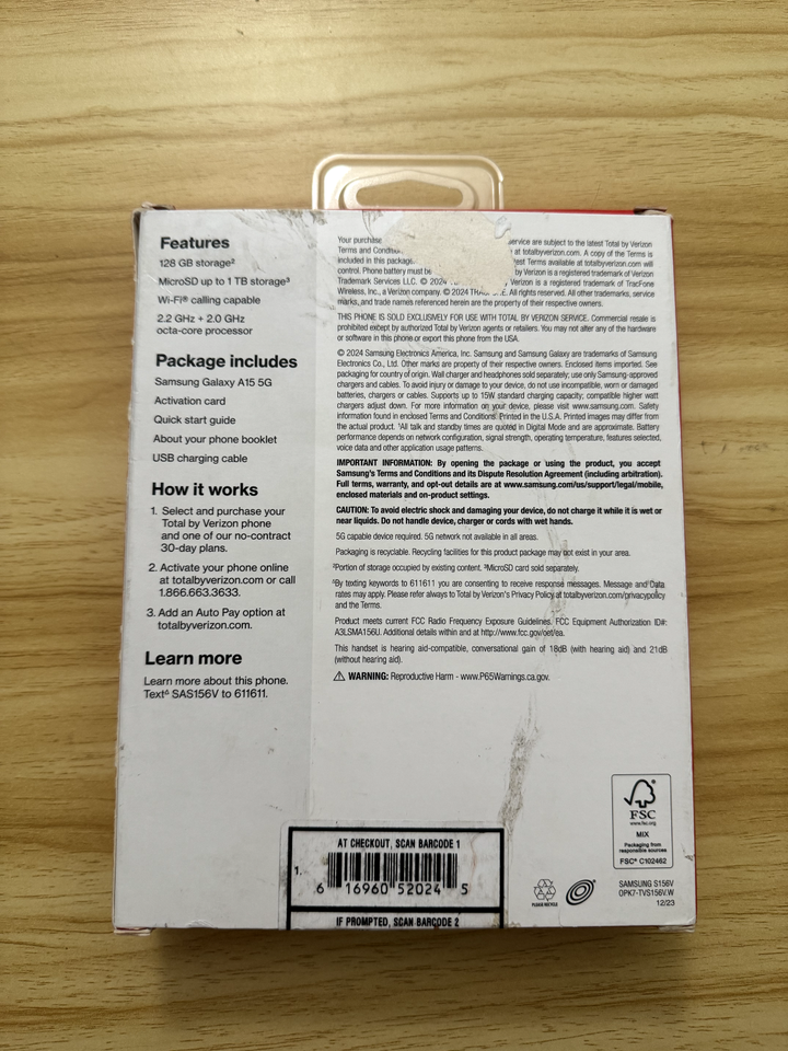 Samsung Galaxy A15 5G 128GB (S156V) Dark Blue TracFone Locked | eBay