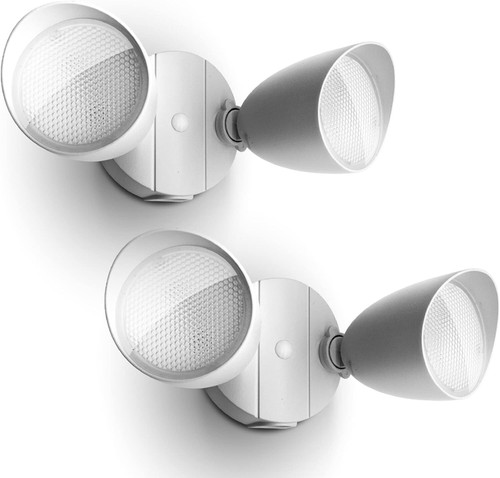 2-Packs 2500 Ln 32 Watt 28 LED Dual-Head Floodlight Outdoor, Full Metal ...