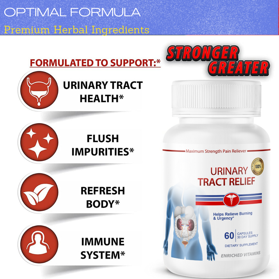 Advanced UTI Urinary Tract Infection Relief Pain Burning Caps Pill Free ...