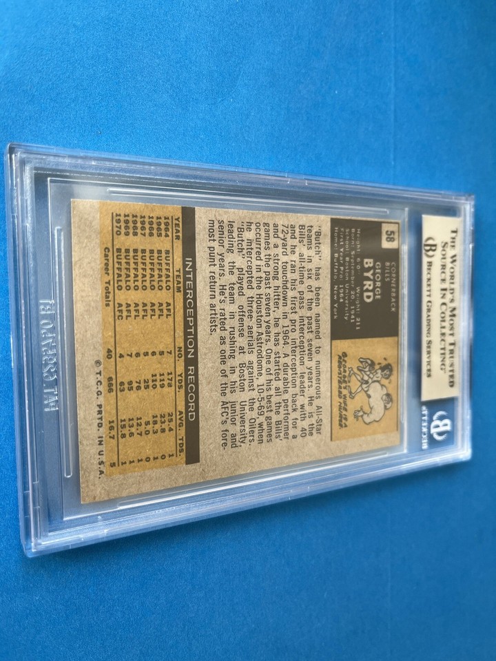 George Byrd Bills 1971 Topps Card Signed Auto Beckett BAS Slabbed | eBay