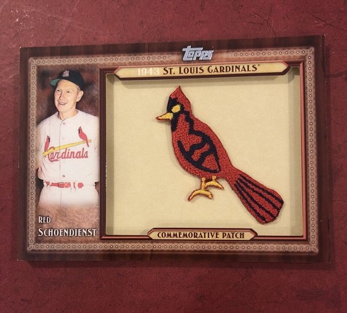 2011 Topps Red Schoendienst Throwback Patch Card 1943 St Louis ...