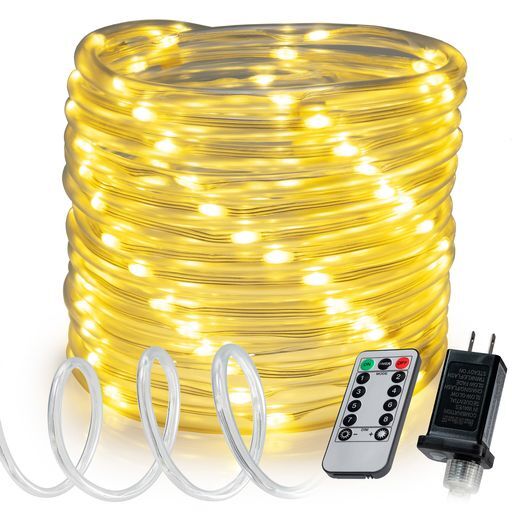 8-Mode LED Rope Light Outdoor Waterproof Lighting 10' 20' 25' 50' 100 ...