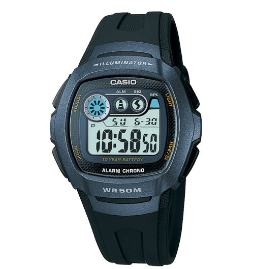 Casio Watch W210 Water Resistant Dual Time Alarm Calendar LED W ...