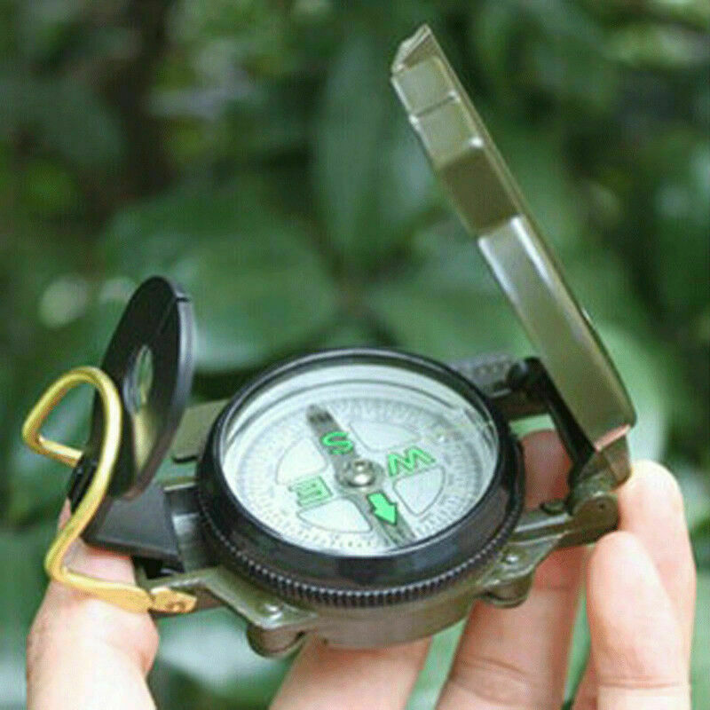 TechTongda Lensatic Compass Floating Luminous Dial Metal Case Sighting ...
