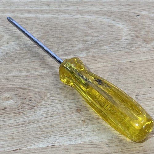 Proto Phillips Screwdriver Clear Yellow Hard Handle 5.25" Long 9680 USA ...