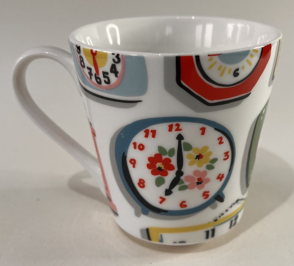 Cath Kidston “CLOCKS” Retro Clock Design Ceramic Tall Cup/Mug | eBay UK