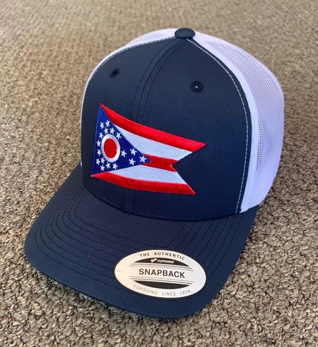 Ohio Flag Hat SnapBack Trucker Mesh Cap Individually Handcrafted in ...