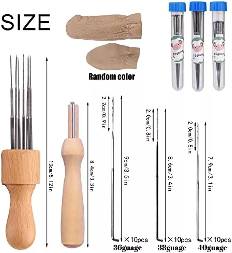 Wool Felting Needle Tool, Wool Felting Tool Kit with 3 Sizes Felting ...