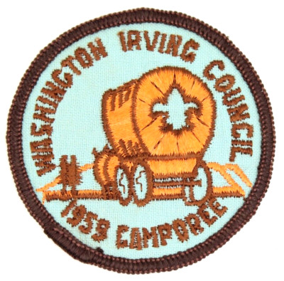 1959 Camporee Washington Irving Council Patch Boy Scouts Wagon BSA New ...