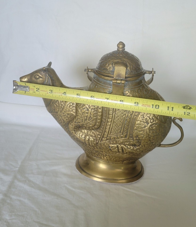 antique Middle Eastern Brass Nadi Cow holy water kettle pot/decanter | eBay