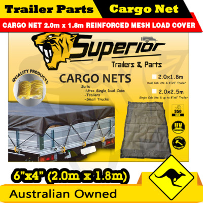 2.0m x 1.8m MESH CARGO NET REINFORCED MESH LOAD COVER DUAL CAB UTE ...