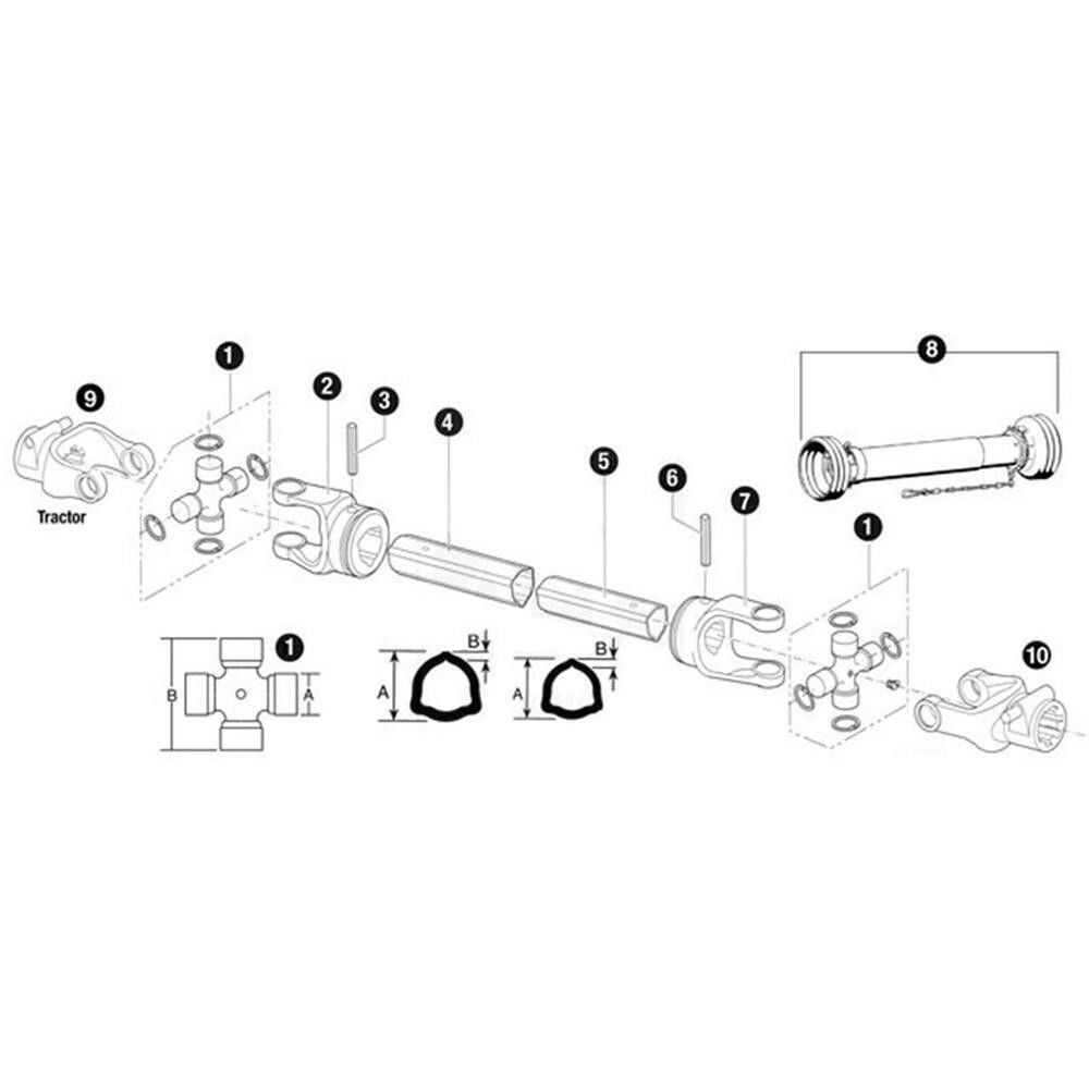 Rotary Cutter Driveline PTO for Kubota King Kutter Finishing Mower Bush ...