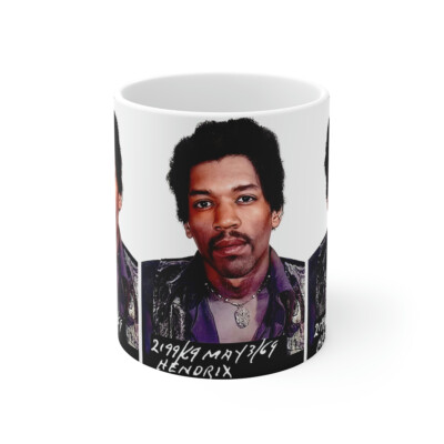 Jimi Hendrix Mugshot Coffee Mug 11oz | Magnificent 1969 Toronto Mug ...