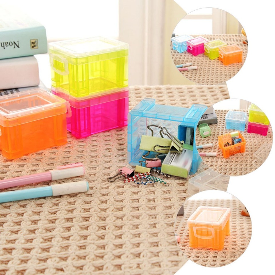 6 Pcs Mini Storage Box with Lid Boxes Lids Plastic Small Containers ...