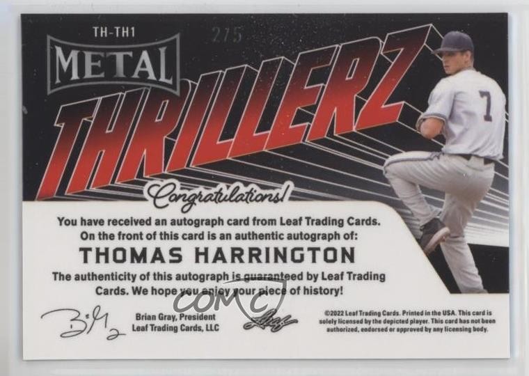 2022 Leaf Metal Thrillerz Zebra Mojo /5 Thomas Harrington #TH-TH1 Auto ...