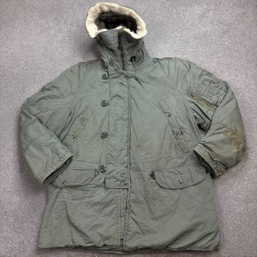 N 3B Jacket Adult Medium Green Army Extreme Cold Parka Snorkel Hood ...