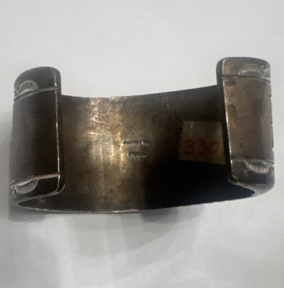 Heavy Turquoise & Coral, Sterling Silver Navajo Cuff Signed Leonard Jim ...