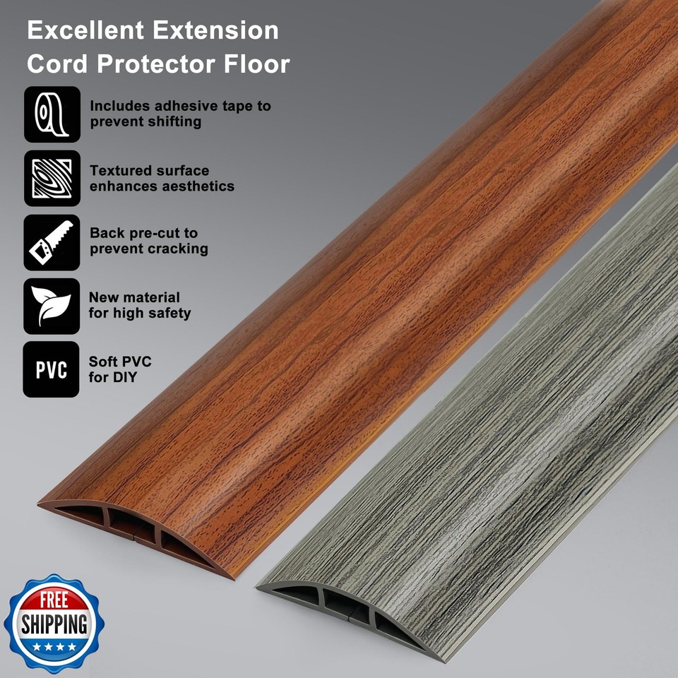 Wood Grey Cord Hider - 4FT Soft PVC Cord Protector, Hide Extension ...