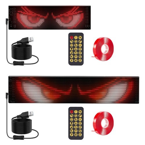 2Pack 16x96 Matrix Devil Eyes Lights For Car Ultra-thin Programmable ...