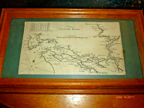Antique Milford Haven 1758 Bay of St. Cas Map 4.5x7.5" Framed | eBay
