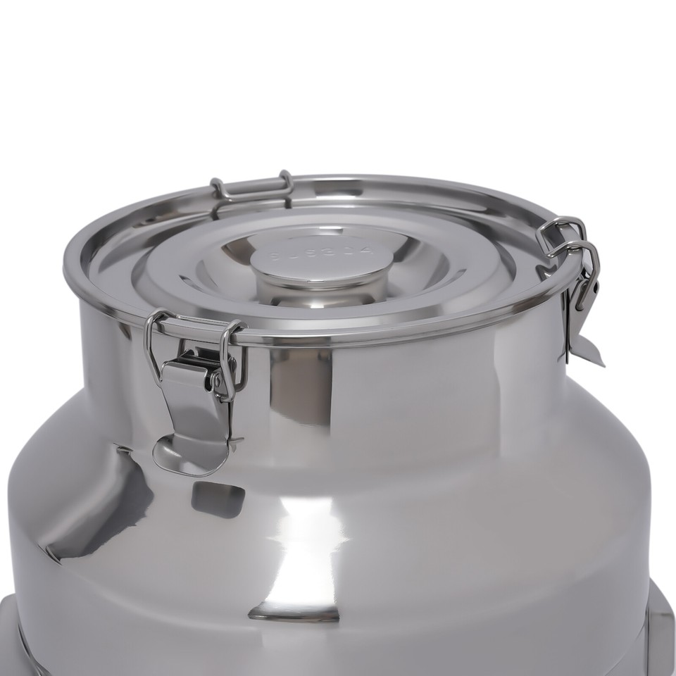Stainless Steel Milk Can Wine Barrel Bucket Milk Storage Container w ...
