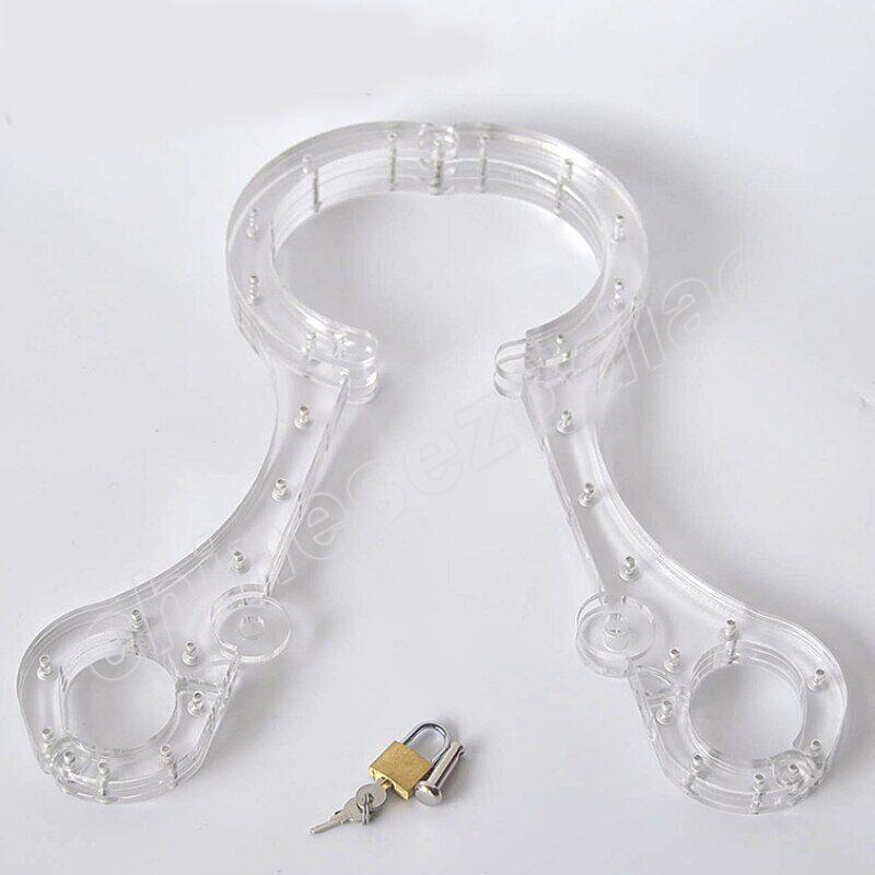 Crystal Handcuffs Pillory Cangue Neck Collar Slave Thumbcuffs Lockable ...