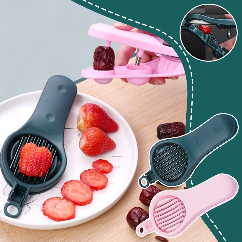 2-in-1 Pitter Strawberry Slicer Tool Creative Pitter & Slicer PB | eBay