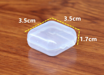 10Pcs Mini Clear Plastic Small Box Hook Jewelry Earplugs Container ...