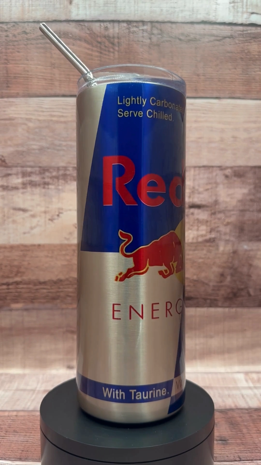 SILVER CHROME RED BULL ENERGY DRINK 20 OZ STAINLESS STEEL TUMBLER CUP ...