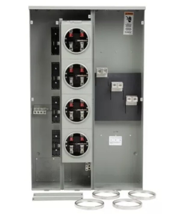 Siemens 4-Gang 600A 225 Amp RING-TYPE UNI-PAK WP6412 Meter Socket | eBay