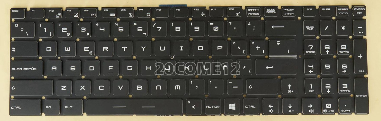 For MSI MS-16H5 MS-16H7 MS-16H8 MS-16K4 keyboard Color backlit Spanish ...