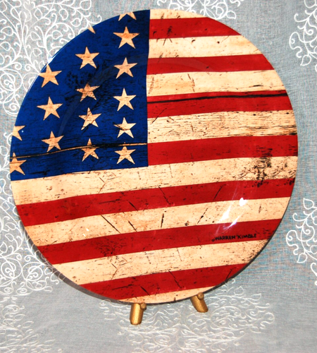 Sakura Evolution Round Melamine Platter Colonial Warren Kimble Flag | eBay