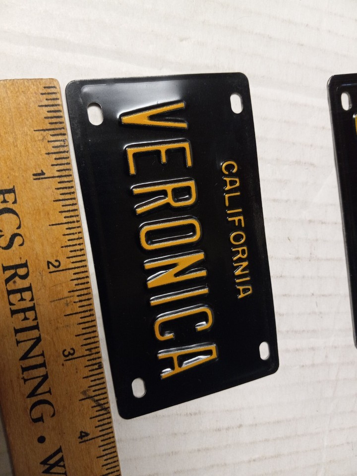 Vintage Black California Metal Bike License Plate for Stingray VERONICA ...