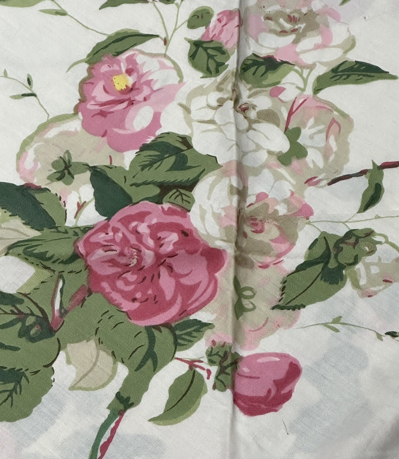 Vintage Waverly Garden Room Pink Floral Round Cotton Tablecloth 70 Inch ...