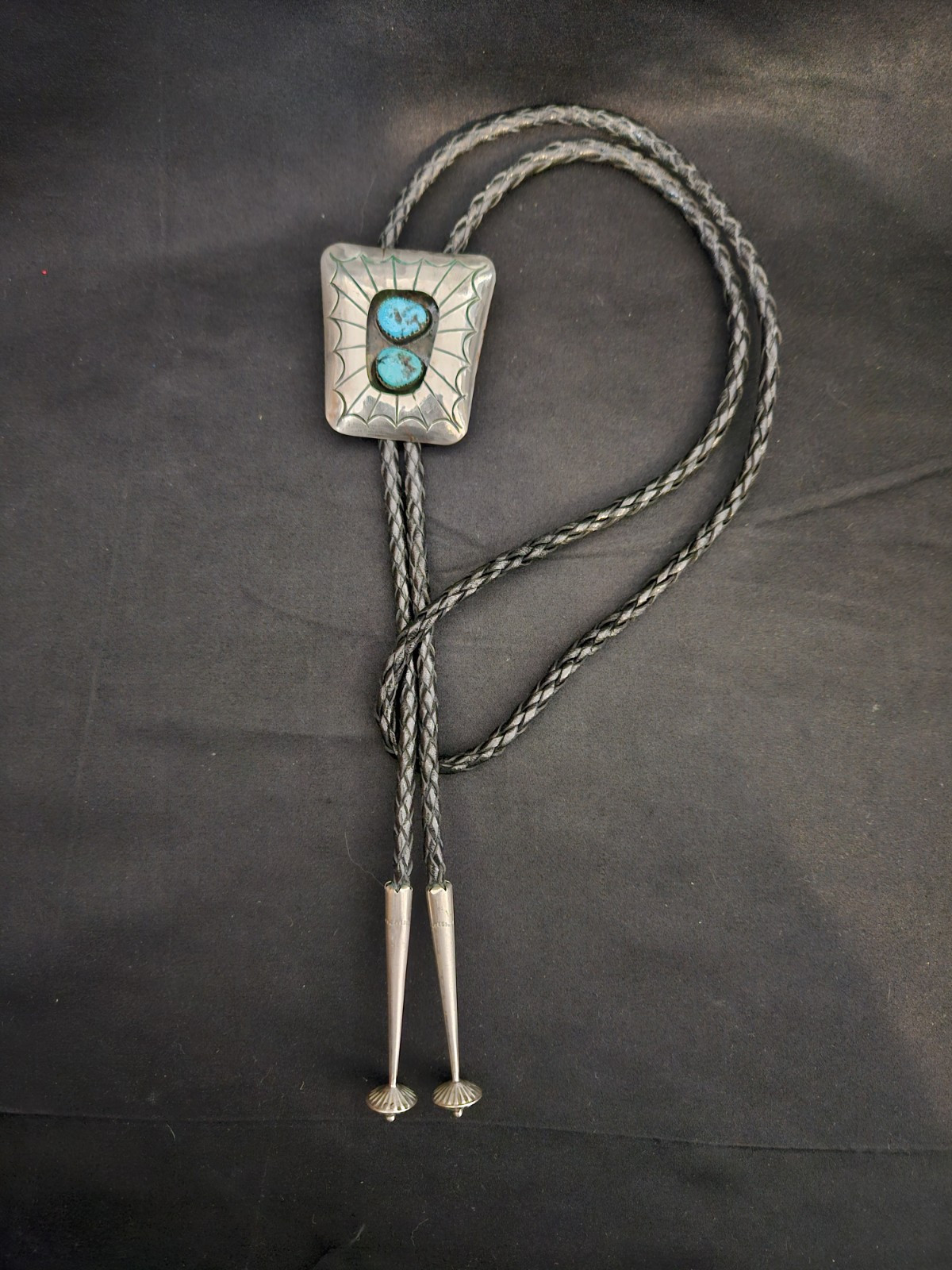 Vintage Shadowbox Bolo Native American Navajo - Gem