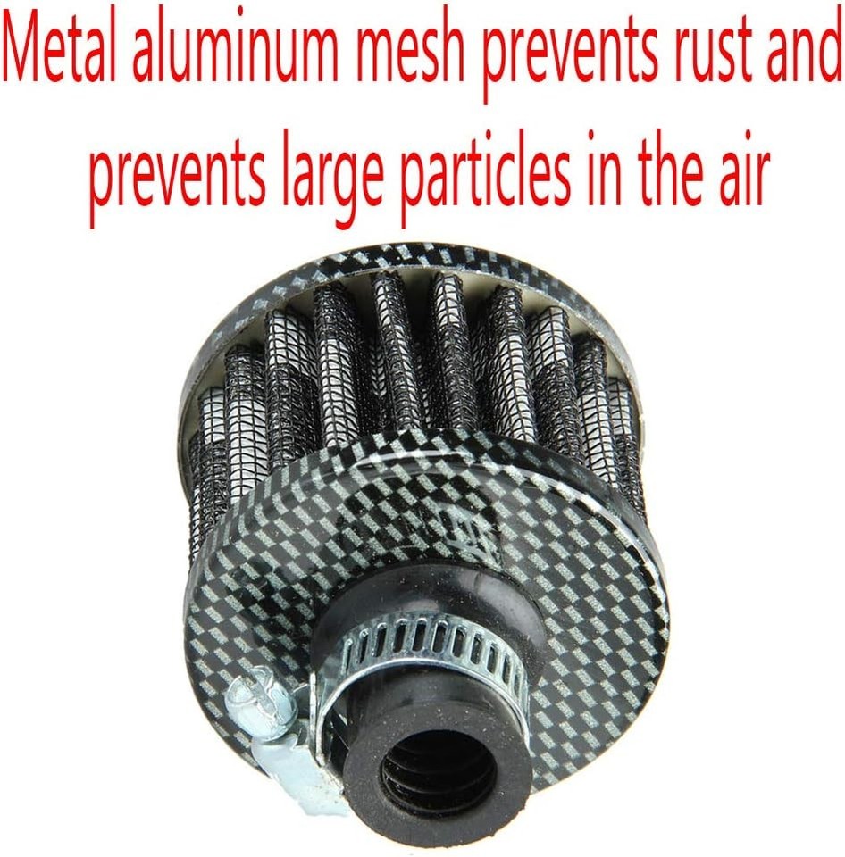 Universal 12mm Mini Cone Cold Air Intake Filter Turbo Vent Carbon Fiber ...
