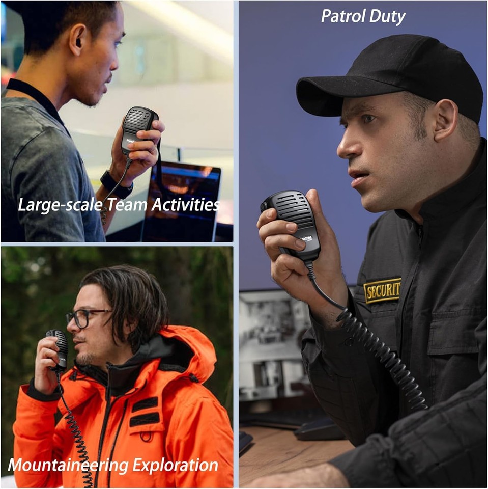Rugged 2 Pin Walkie Talkie Mic 2 Pack, Waterproof, Loud Speaker, 3.5mm ...