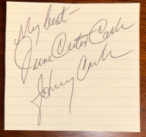 Johnny Cash & June Carter Cash Dual Vintage Signed Cut Sheet Country ...