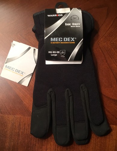 NEW! MEC DEX Hi Dexterity Mechanic And Utility Work Warrior Gloves Large Black | eBay