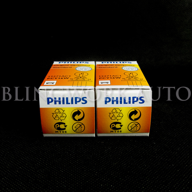 2pc Philips PCY16W PH16WY OEM Factory AMBER Turn Signal Light Bulb ...