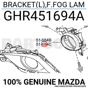 GHR451694A Genuine Mazda BRACKET(L),F.FOG LAM GHR4-51-694A | eBay