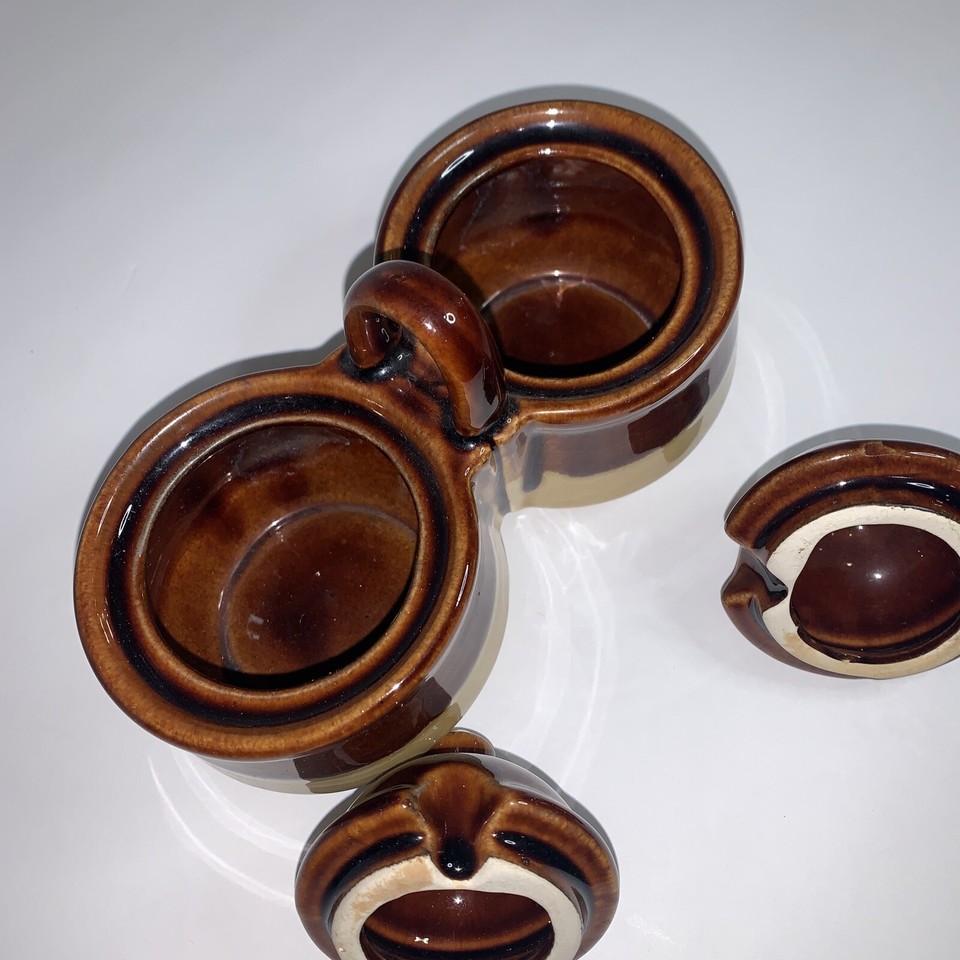 VINTAGE Relish Condiment Server Brown/Tan Ceramic Stoneware Taiwan ...