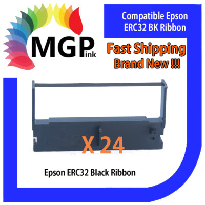 24x EPSON ERC 32 black Compatible Ribbon 12.7mm x 8m for EpsonTM-U675 ...