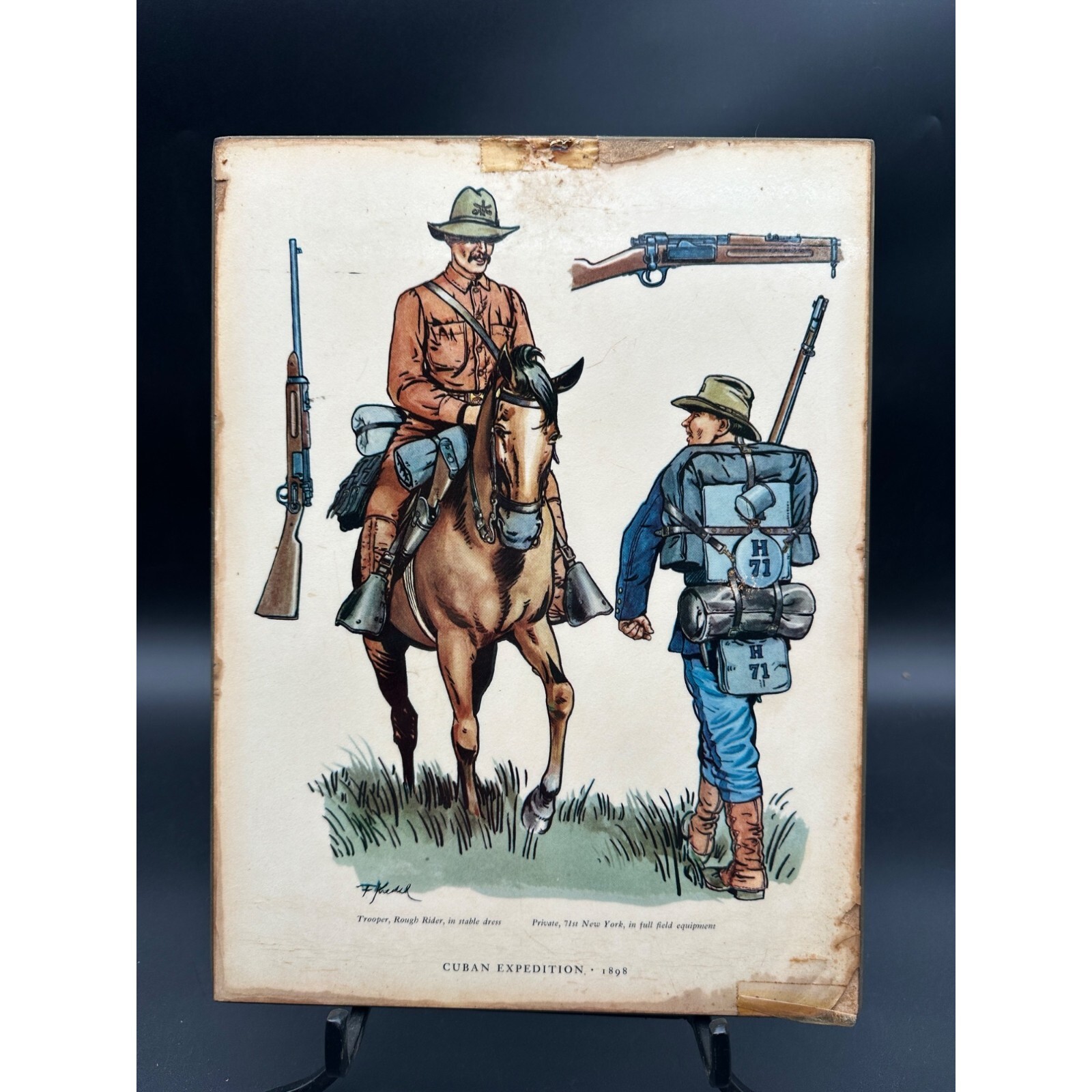 Fritz Kredel Soldiers Of Cuban Expedition 1898 Military Art Print Rough ...