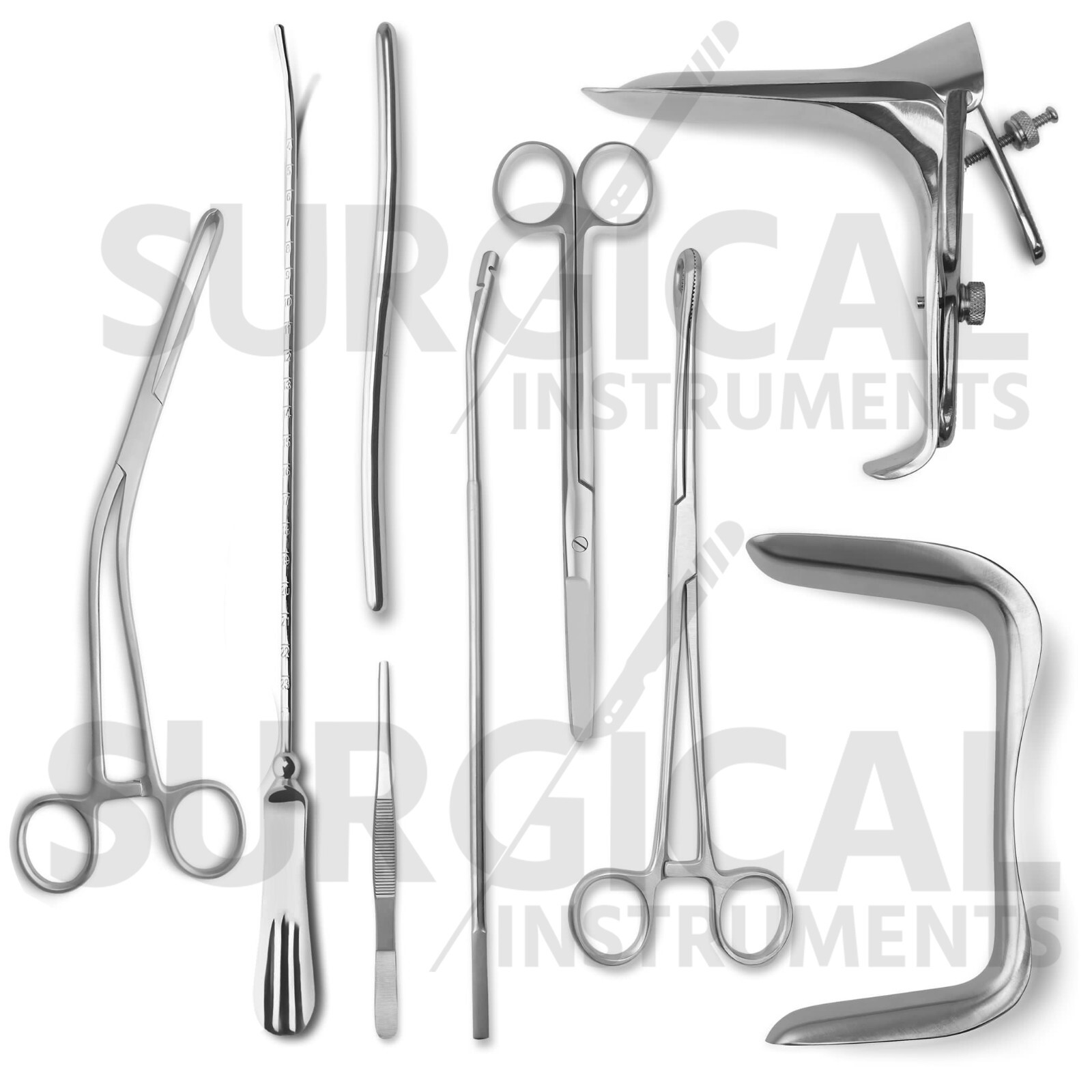 9 Pcs Gynecology Surgical Instruments Set Kit Forceps Speculum Sounds ...
