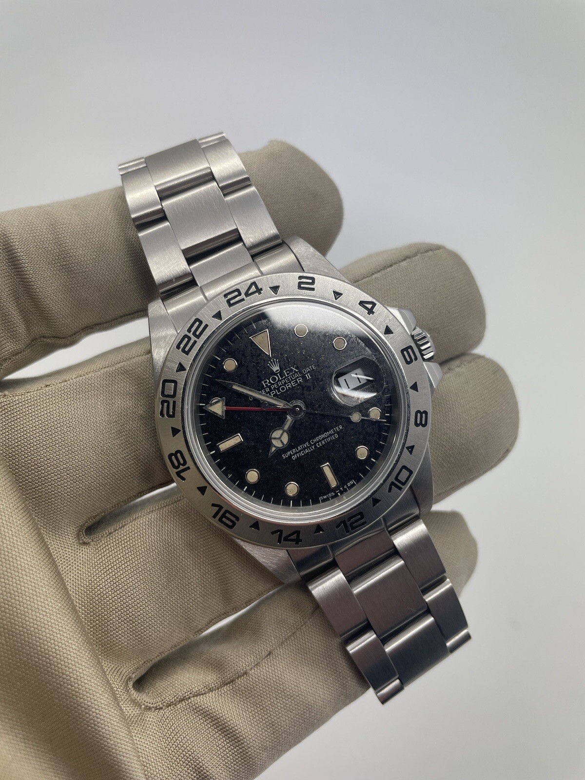 1988 Rolex Explorer II Vintage Stardust Heavy Patina Black Dial Steel ...