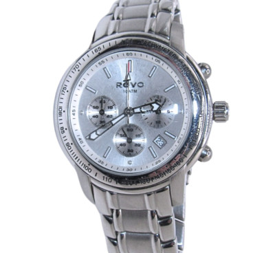 Revo Chronograph 10ATM White Dial Stainless Steel 40mm Quartz Watch ...
