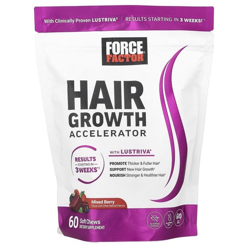 Hair Growth Accelerator, Mixed Berry, 60 Soft Chews | eBay