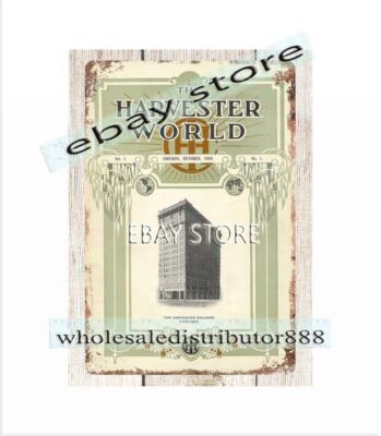 1909 Harvester World barnyards barns barnyard farm house tin sign | eBay