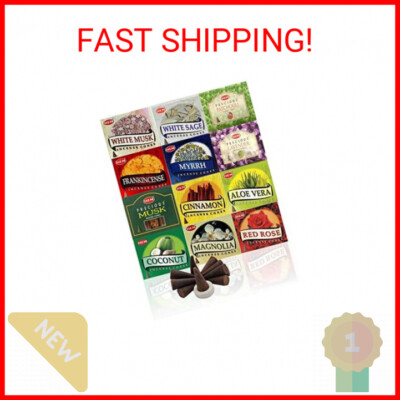 Hem 12 Assorted Boxes of Incense Cones, (120 total)| Natural Fragrance ...